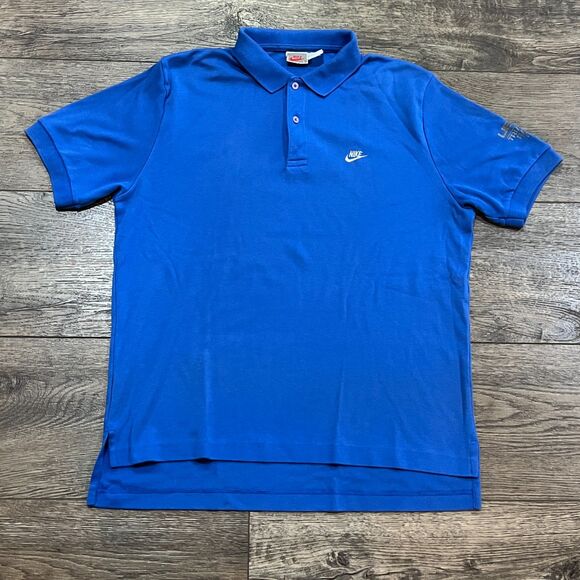 Nike | Shirts | Vintage 8s Nike Polo Shirt Blue Embroidered Swoosh Made ...
